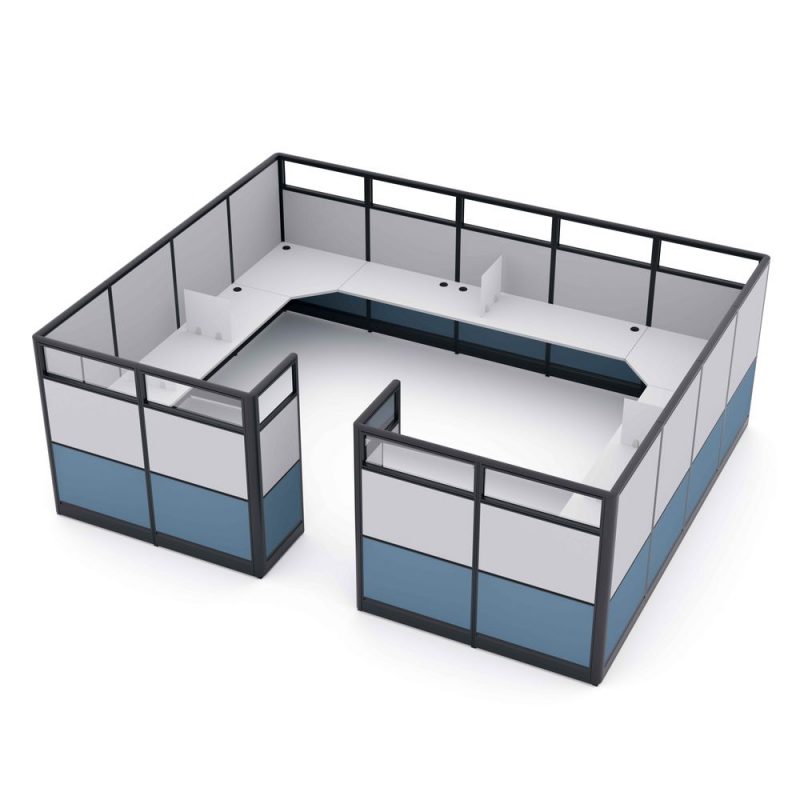 Bullpen Cubicle | 4-Person | Emerald Cubicle Collection | 15x12x65"H