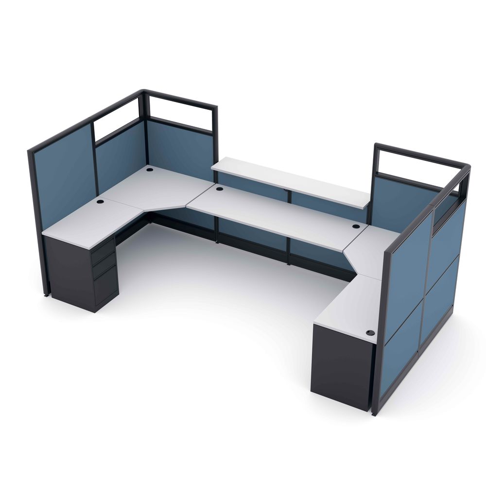U-Shaped Reception Desk Cubicle | Emerald Cubicle Collection | 6x12x65 ...