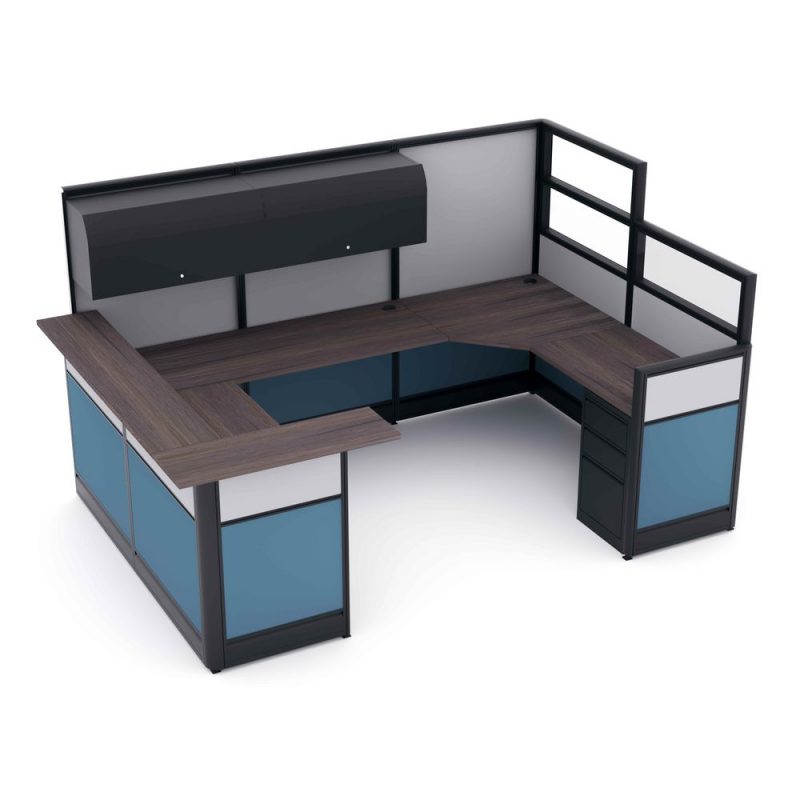 Reception Cubicle Desk | Emerald Cubicle Collection | 6x9x65-52-39"H ...