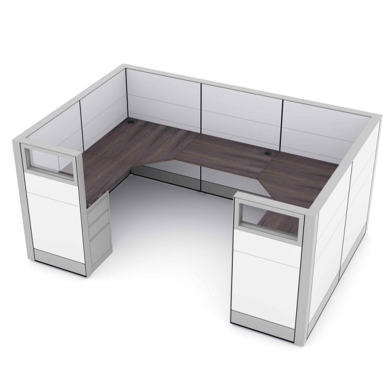 Modern U-Shaped Cubicle | Sapphire Cubicle Collection | 9x6x52"H