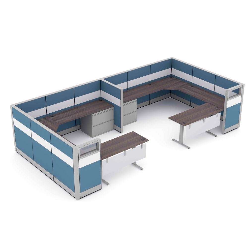 U-Shaped Sit-to-Stand Cubicles | Sapphire Cubicle System | 9x9x52"H