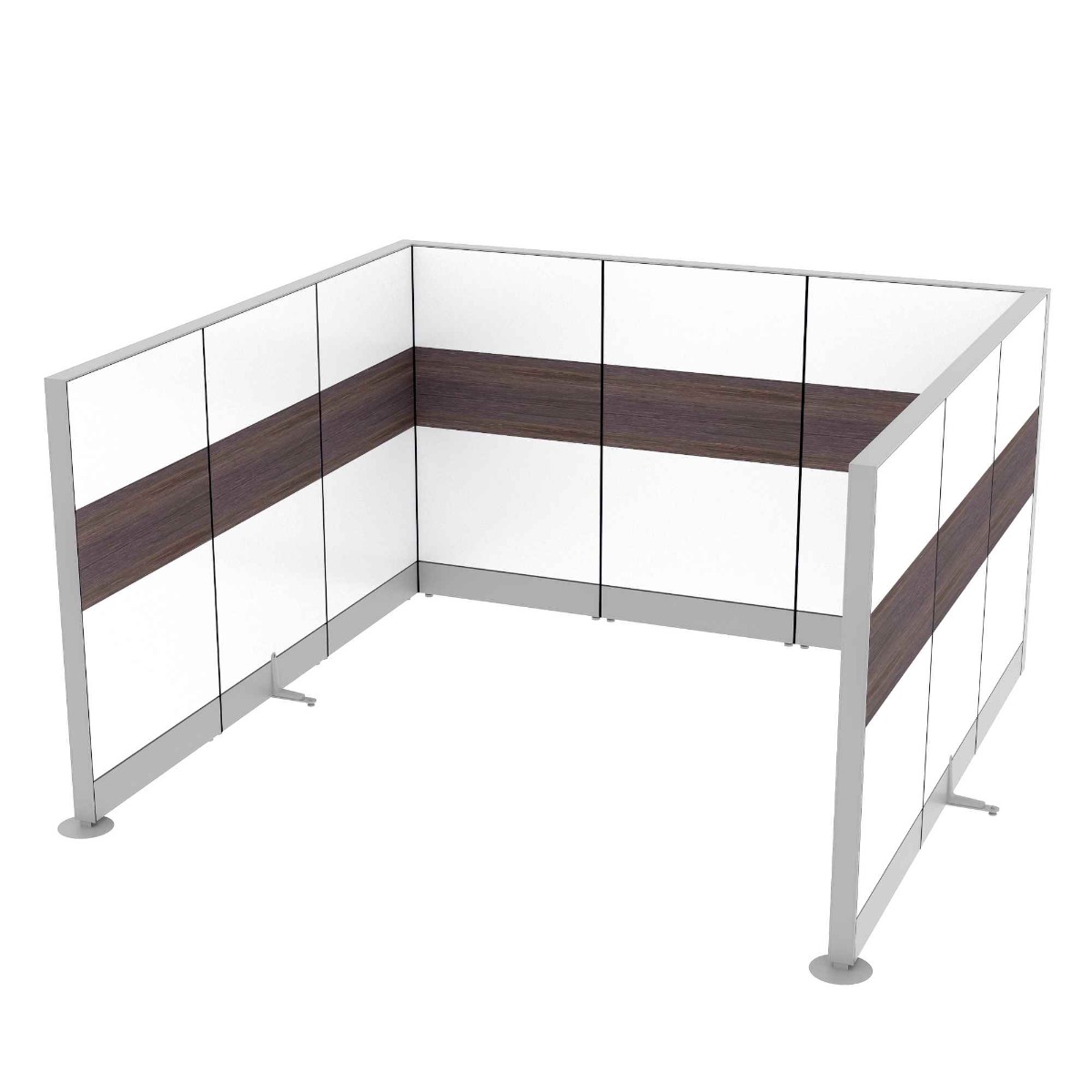 U-Shaped Office Divider - Freestanding Office Partition 65"H