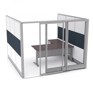 Customer Service Cubicle with Door | Sapphire Wall System | 9x9x84"H