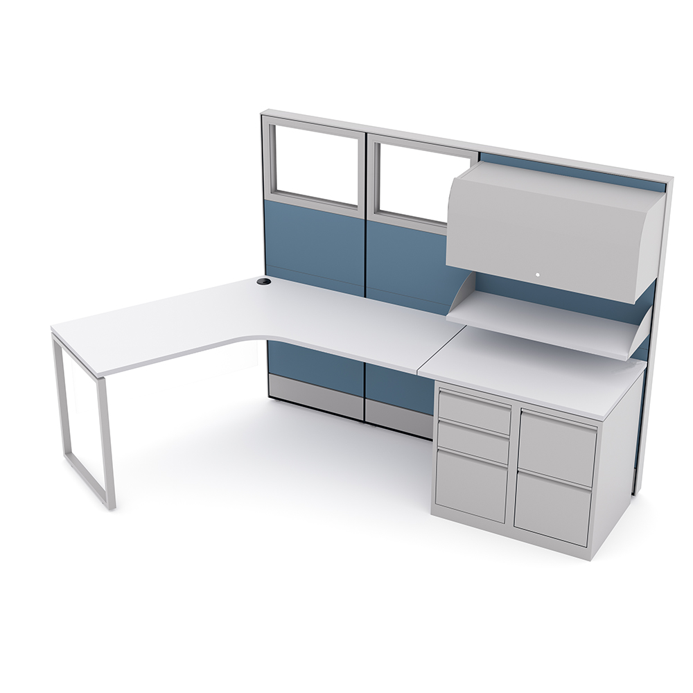 Modular Cubicle Workstation | Sapphire Cubicle System | 8x4x65"H