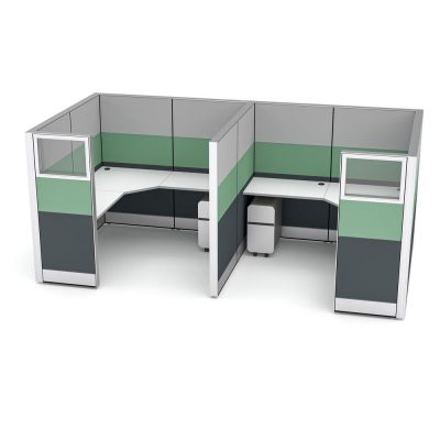2-Person Cubicle Workstations | Sapphire Cubicle System | 6x6x65"H