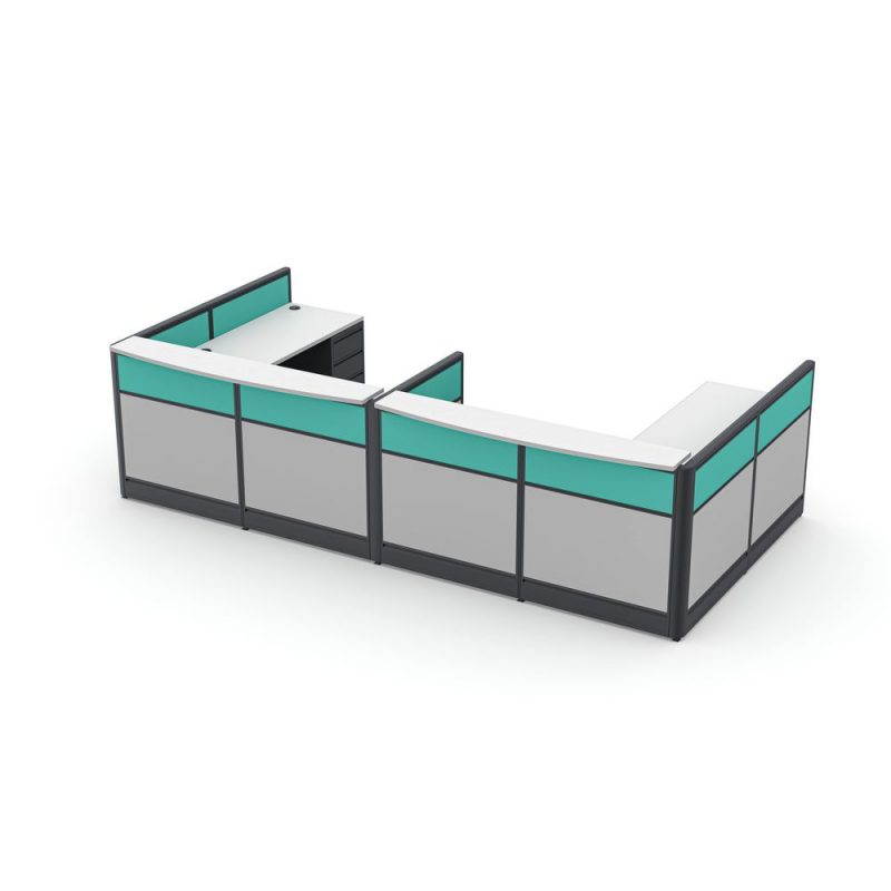 U-Shaped Reception Desk | Emerald Cubicle Collection | 6x12x39"H
