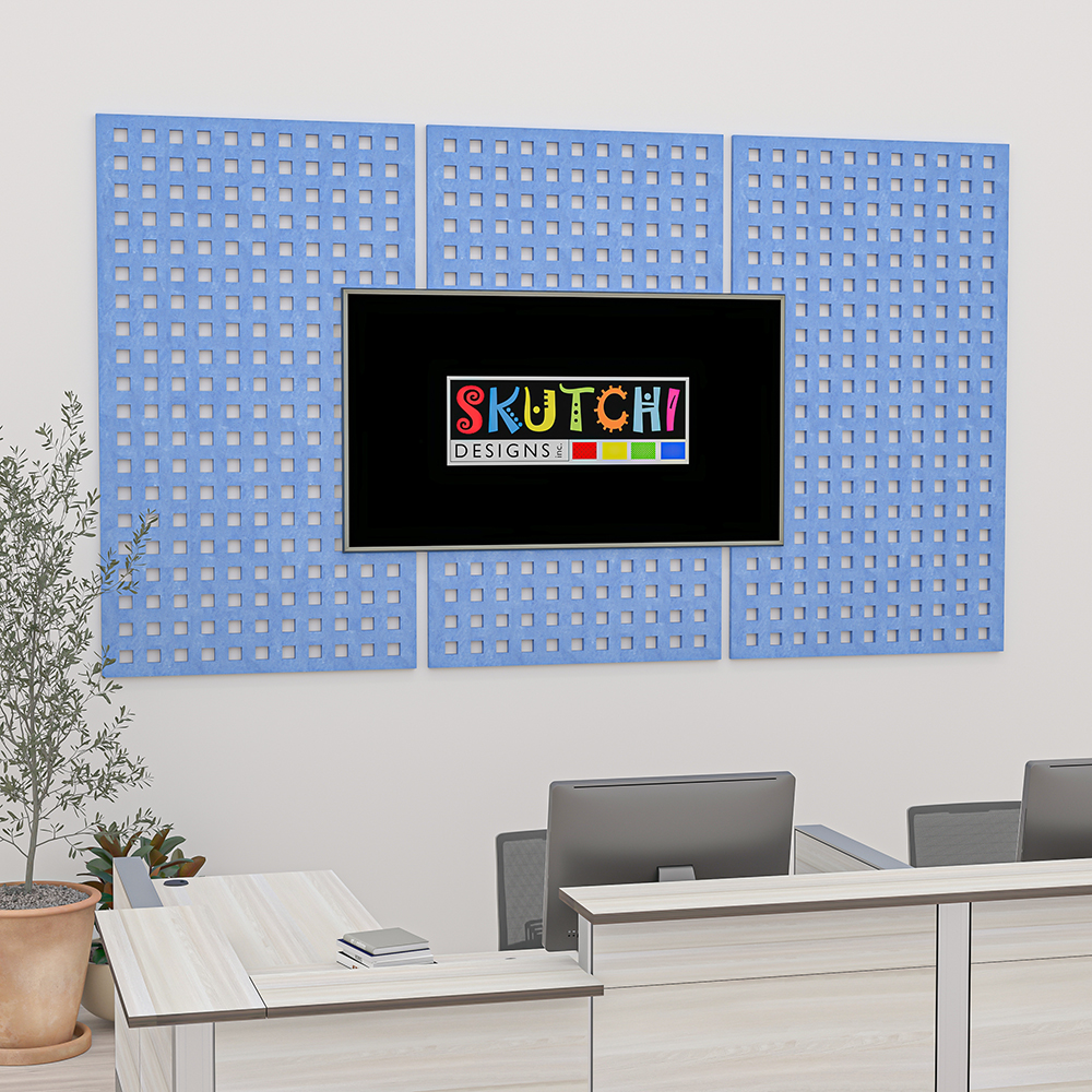 eSCAPE Series Square Grid Acoustic Wall Art | 47"W x 84"H | 15 Colors ...